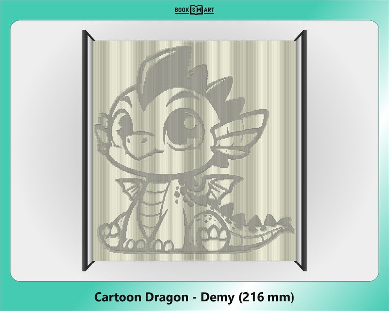 Cartoon Dragon • Cut and Fold Book Pattern • Instant Download ...