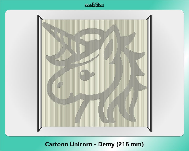 Cartoon Unicorn • Cut and Fold Book Pattern • Instant Download ...