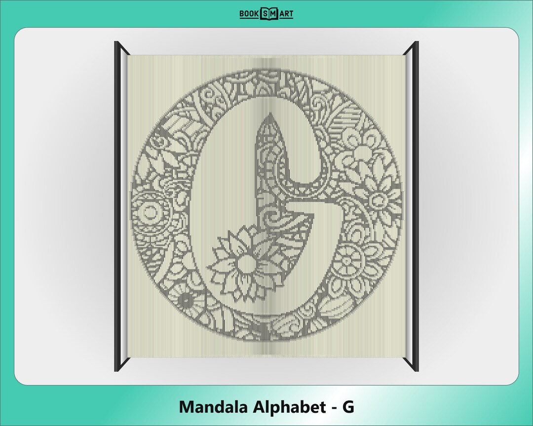 Mandala Alphabet - G • Cut and Fold Book Pattern • Instant Download PDF ...