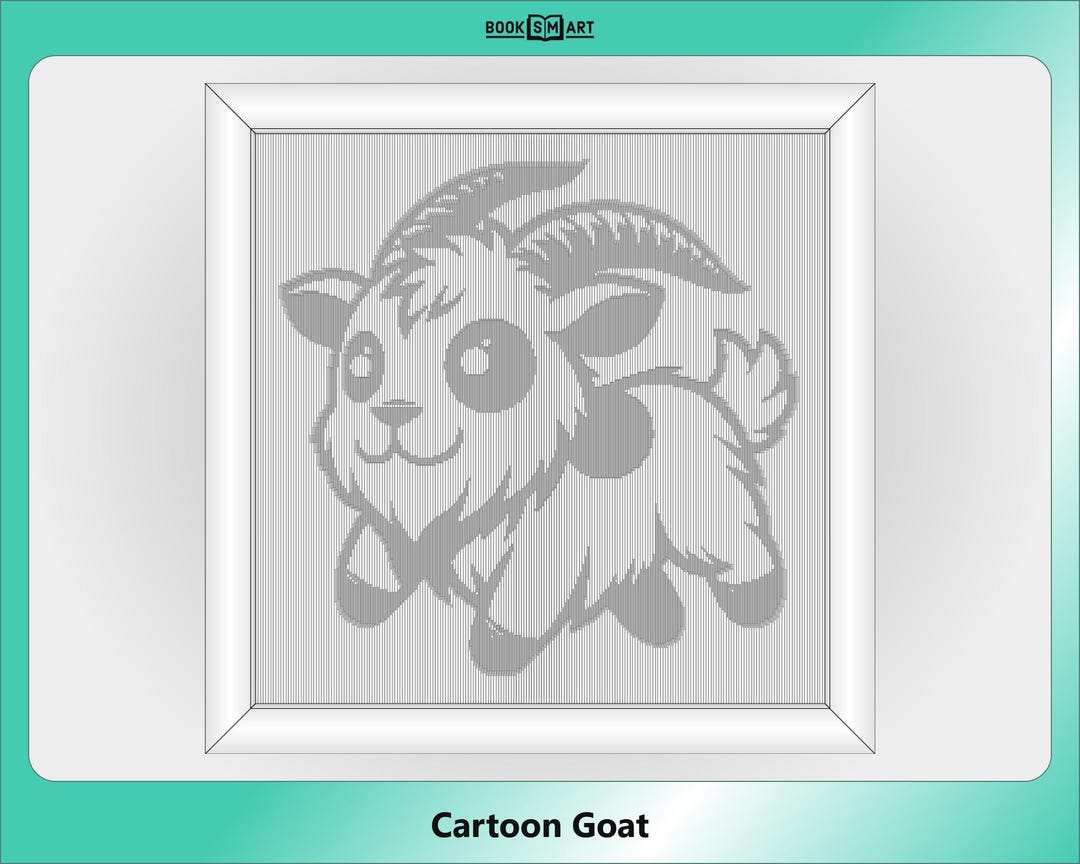 Cartoon Goat • Cricut SVG Folding Pattern for Deep Box Frame • Instant ...