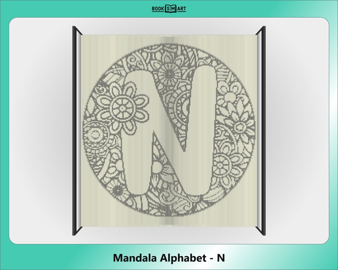 Mandala Alphabet - N • Cut and Fold Book Pattern • Instant Download PDF ...