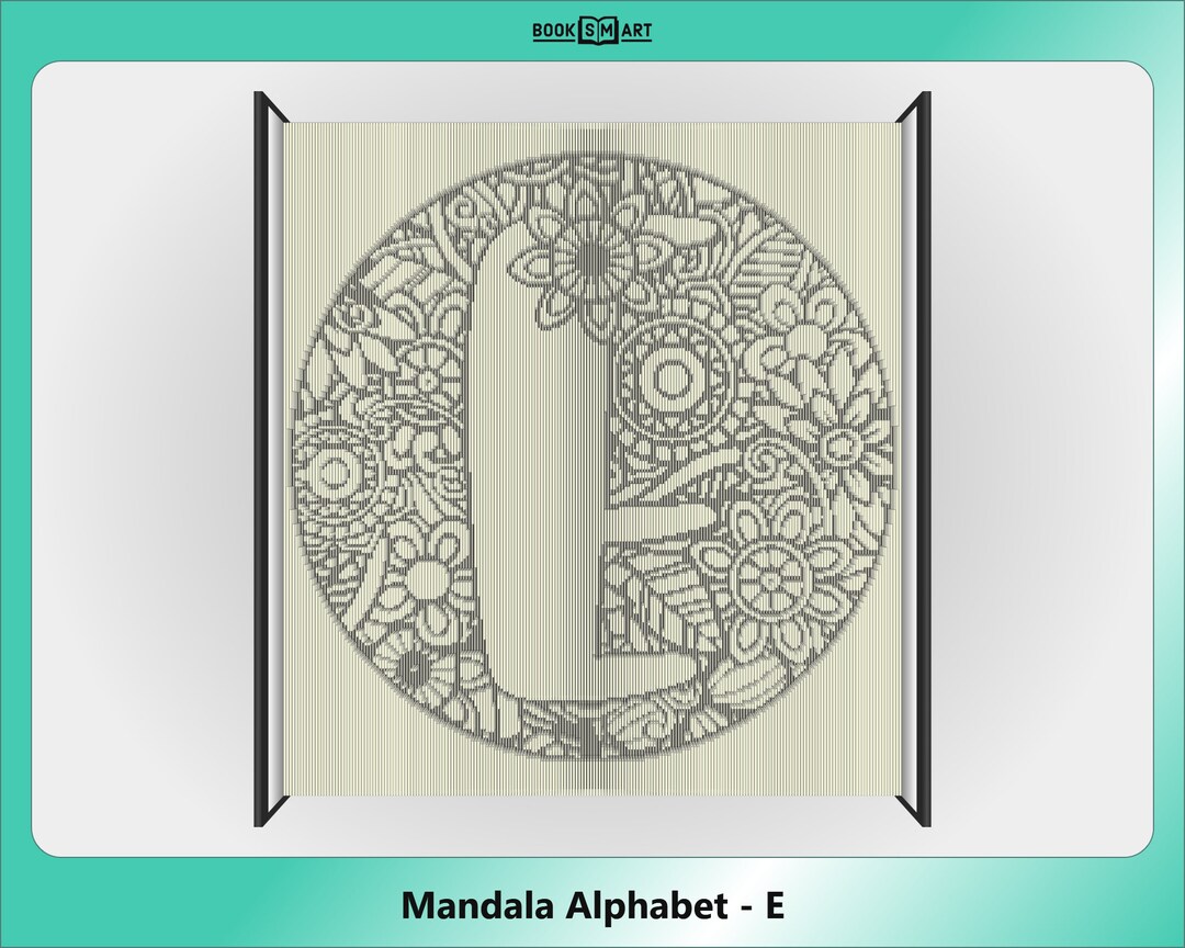 Mandala Alphabet - E • Cut and Fold Book Pattern • Instant Download PDF ...