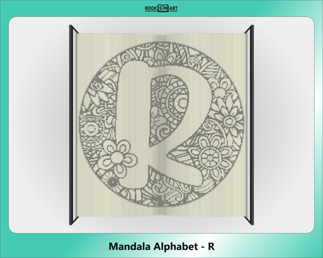 Mandala Alphabet - R • Cut and Fold Book Pattern • Instant Download PDF ...