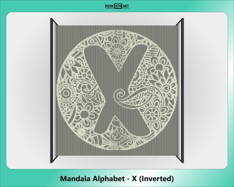 Mandala Alphabet X Cut and Fold Book Pattern Instant - Etsy