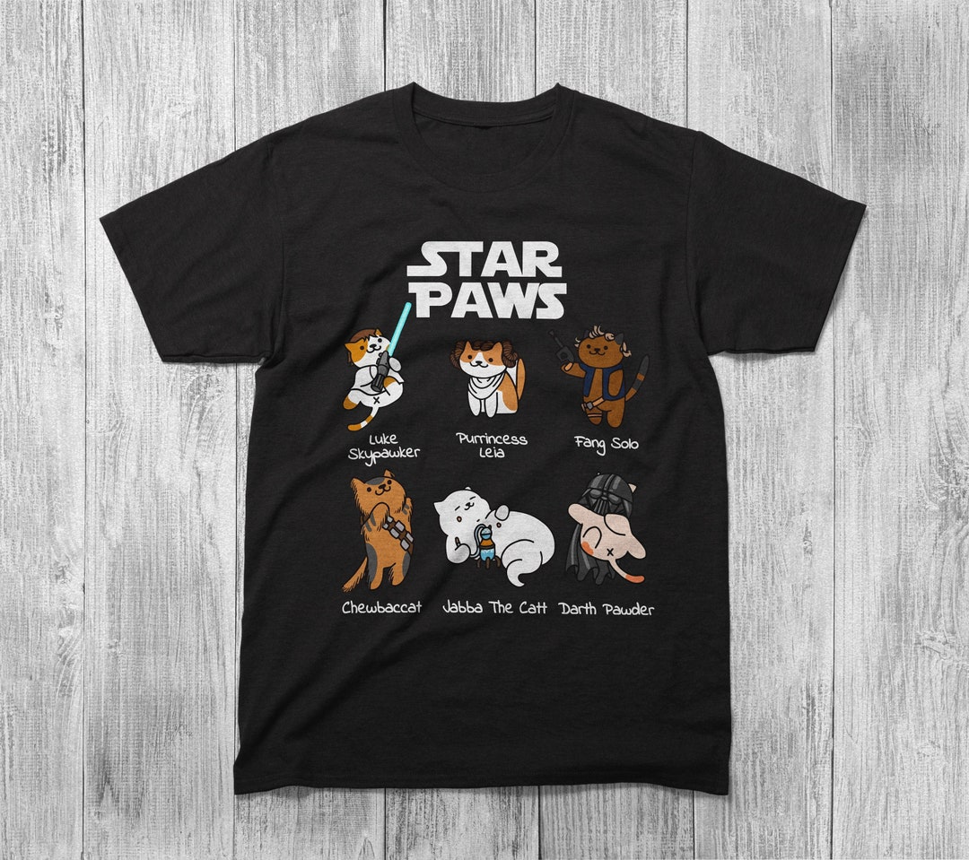 Star Paws T-shirt A Purrfect Gift for Star Wars Fans, Cat and Animal ...