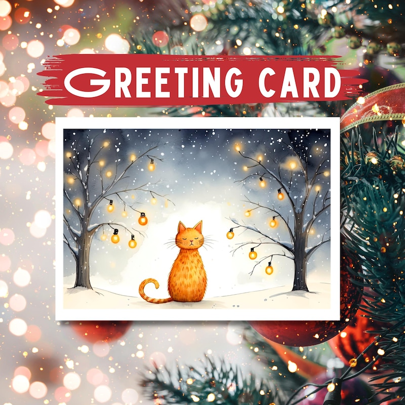 Cat Christmas Cards - Etsy