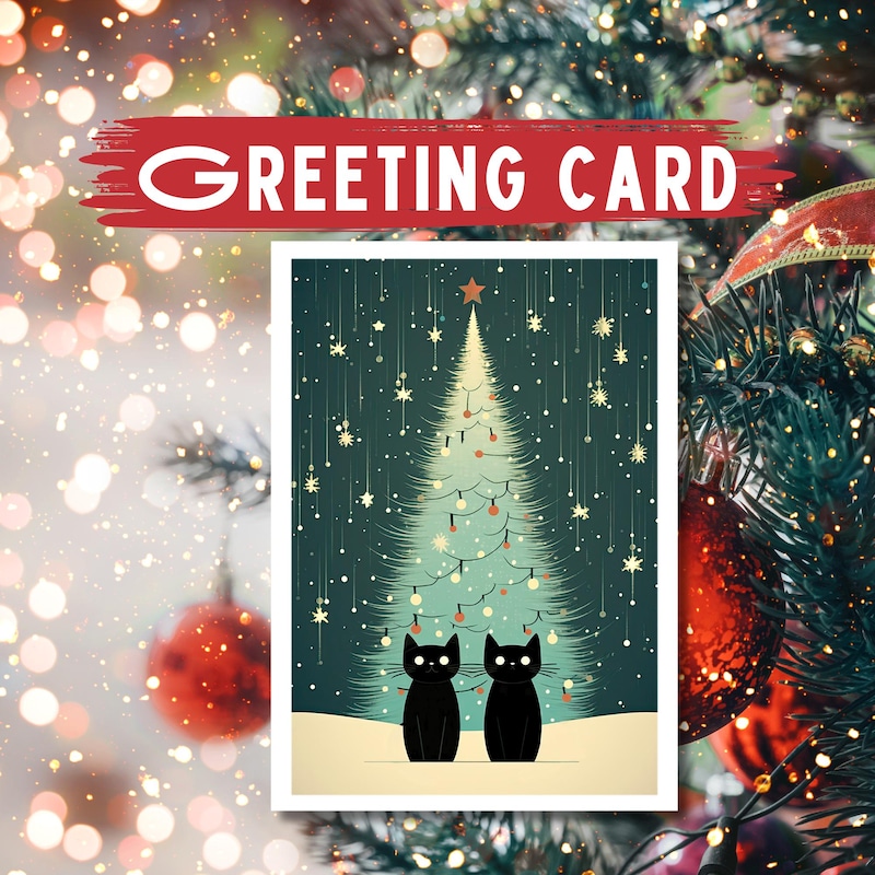 Cat Holiday Cards - Etsy