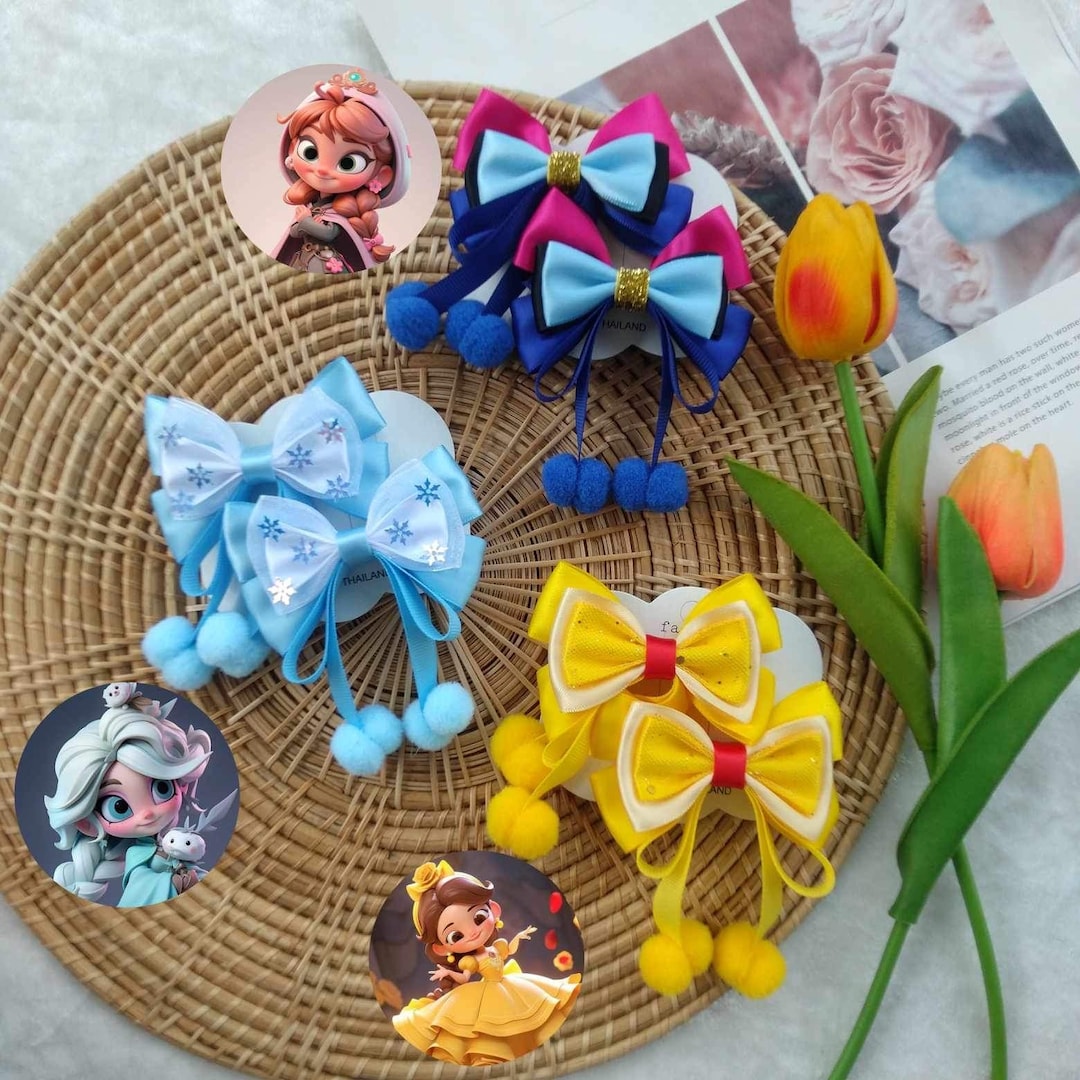 Disney Princess Hair Bow | Girl Hair Clip | Princess Bow | Toddler Bow ...