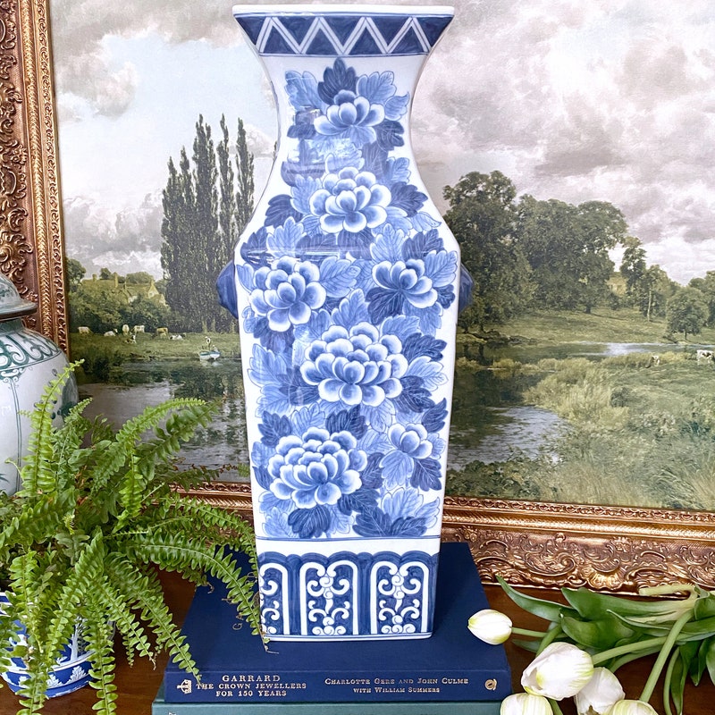 Blue and White Vase - Etsy