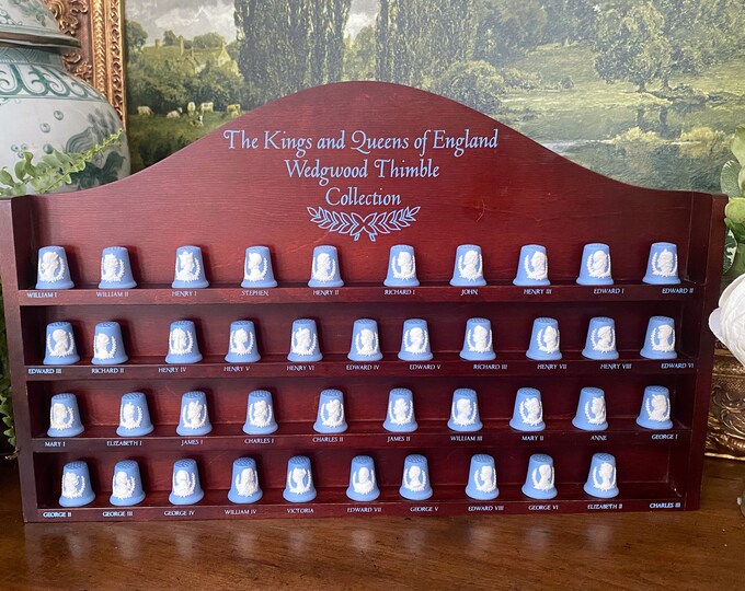 Rare Wedgwood Jasperware Kings & Queens of England Thimble Collection ...