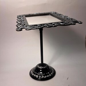 Beautiful Metal Mirror on a Metal Gothic Style Stand With Silver ...