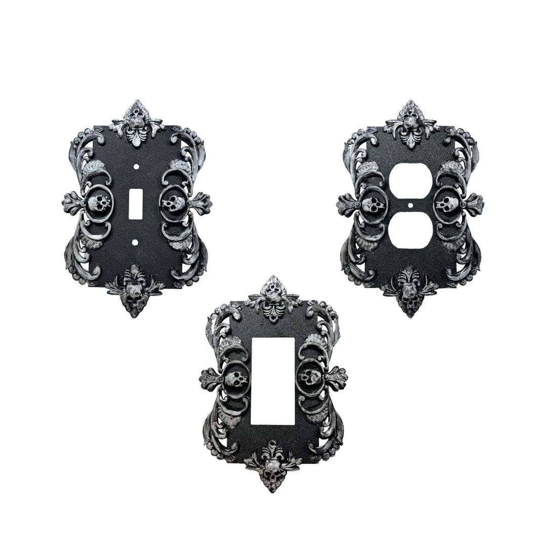Ornate Skull Wall Plates | Gothic Home Decor | 3d Printed | Single ...