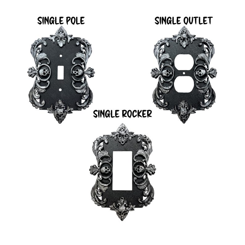 Ornate Skull Wall Plates | Gothic Home Decor | 3d Printed | Single ...