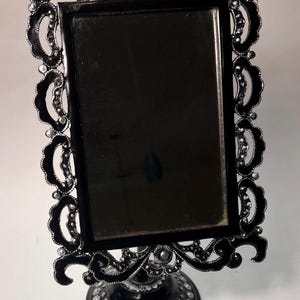 Beautiful Metal Mirror on a Metal Gothic Style Stand With Silver ...