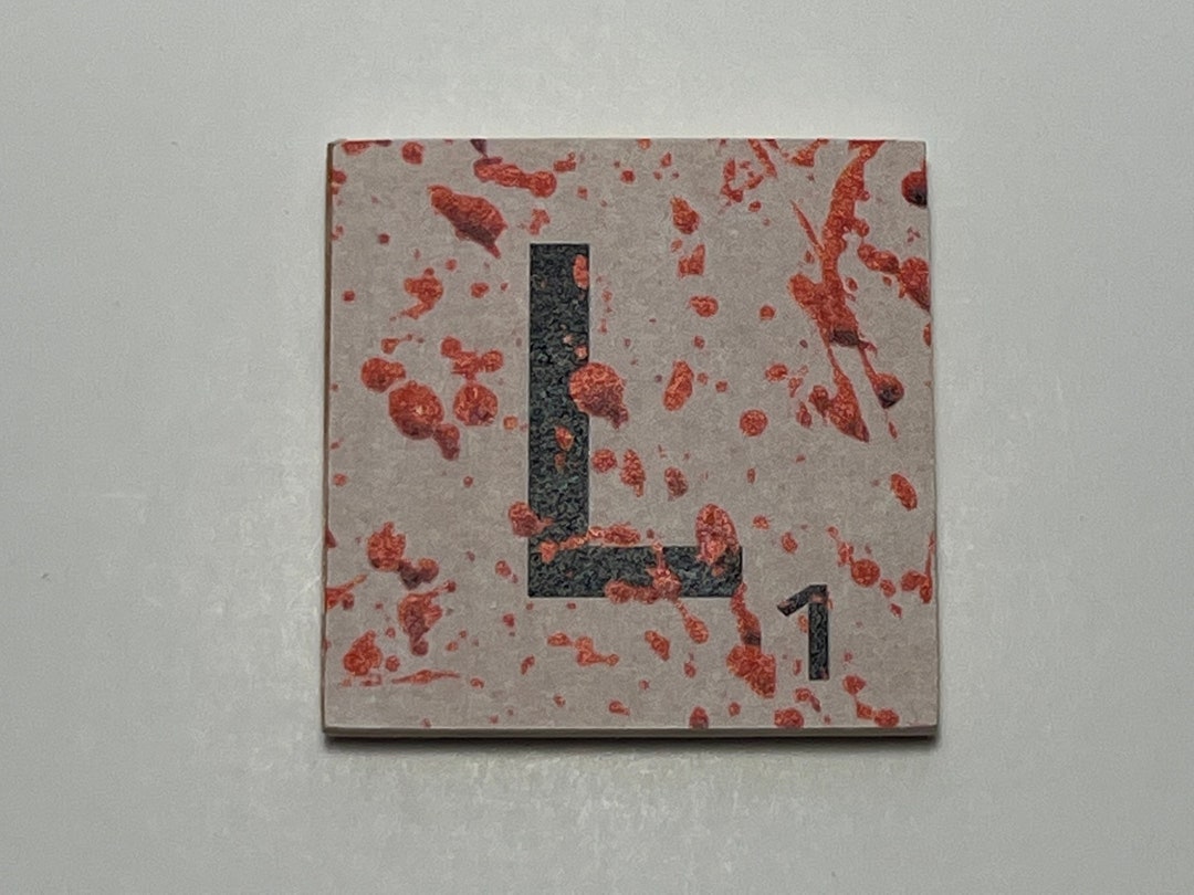 Wood Blood Stained Letter L Tile - Etsy