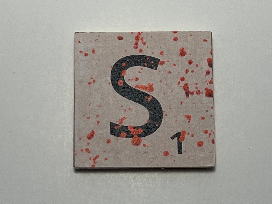 Wood Blood Stained Letter S Tile - Etsy
