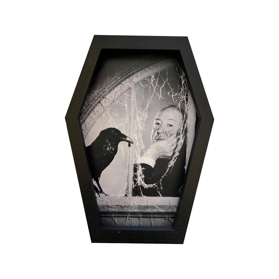 Alfred Hitchcock | Raven | Spider Webs | Coffin Framed Art | 3D Printed ...