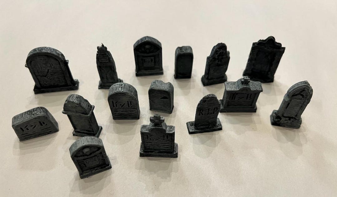 Bag of (15) Unique Miniature Gravestones / Tombstones for a Graveyard ...