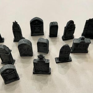 Bag of (15) Unique Miniature Gravestones / Tombstones for a Graveyard ...