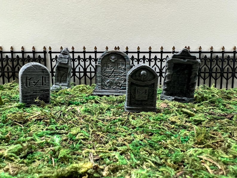 Bag of (15) Unique Miniature Gravestones / Tombstones for a Graveyard ...