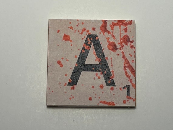 Wood Blood Stained Letter A Tile | Etsy