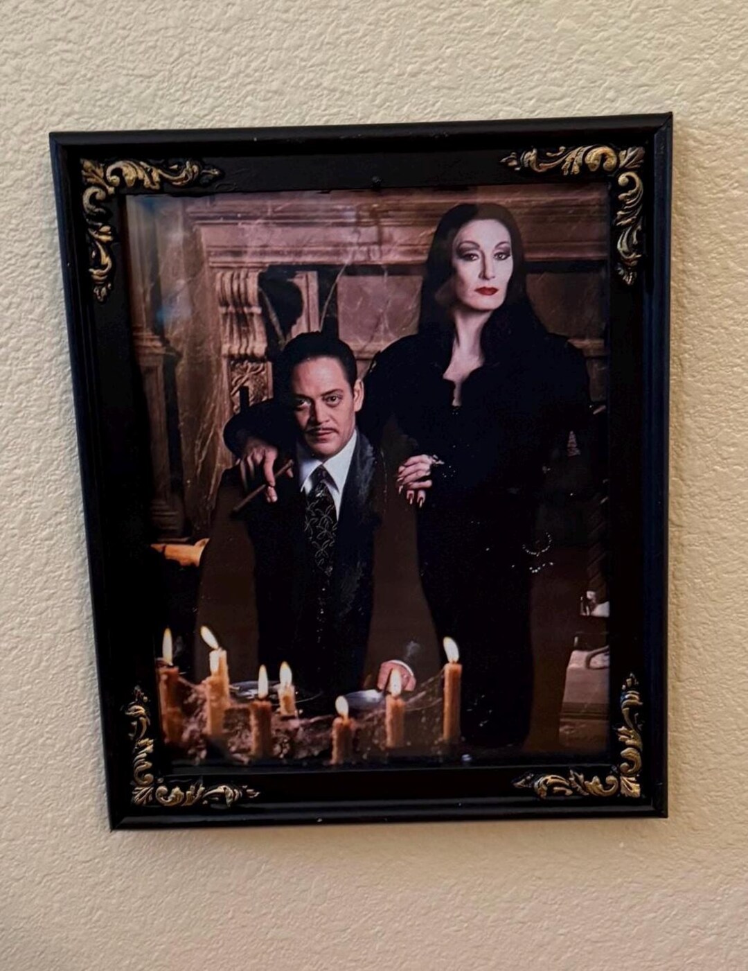 The Addams Family | Gomez and Morticia | Gothic Frame With Gold ...
