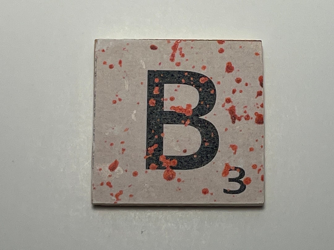 Wood Blood Stained Letter B Tile - Etsy