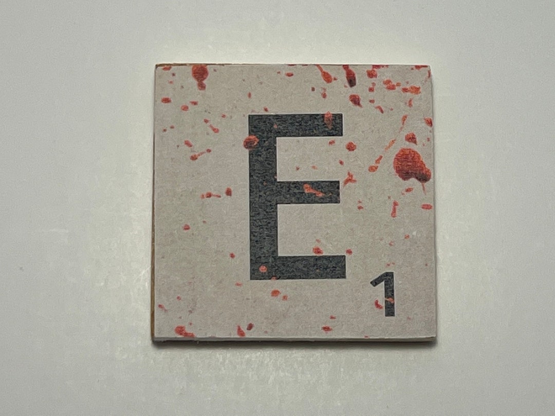 Wood Blood Stained Letter E Tile - Etsy