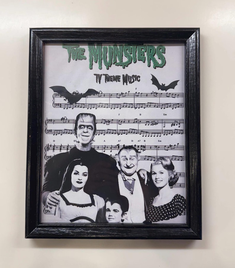 The Munster's With TV Theme Music Notes Behind - Etsy
