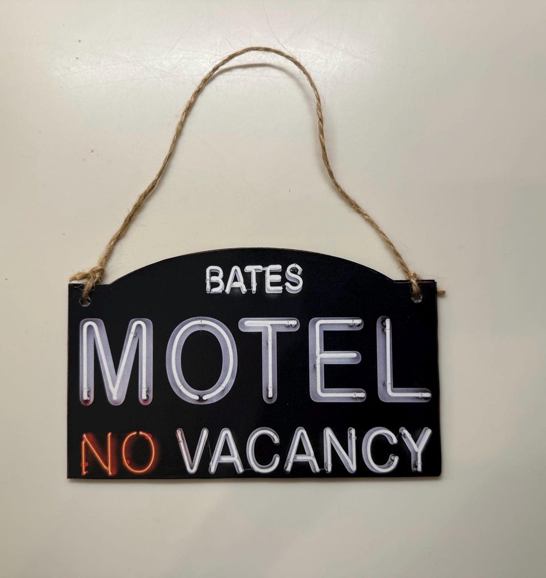 Bates Motel Sign on Wood Backing - Etsy
