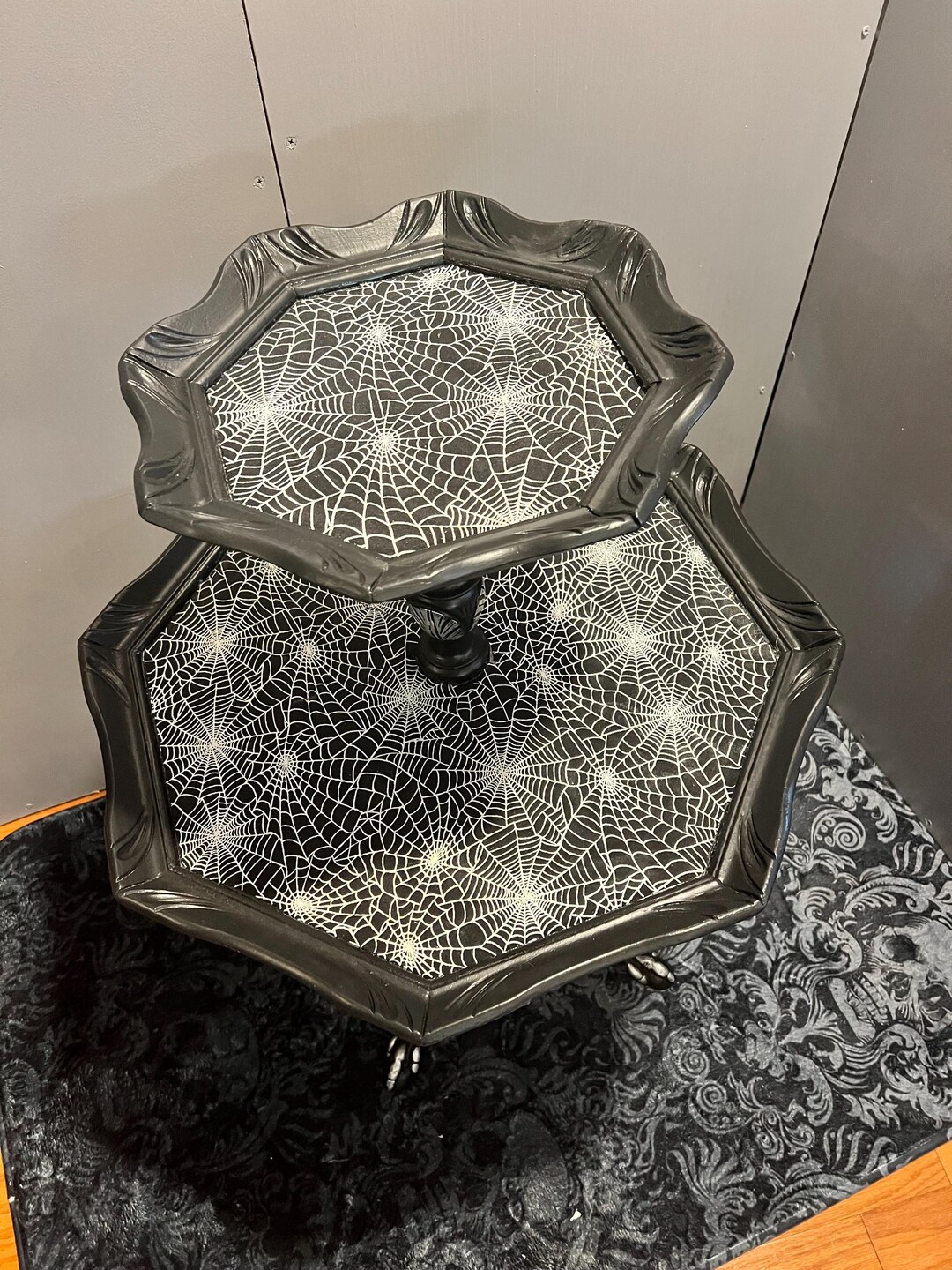 2 Tier Spider Web Accent Table - Etsy