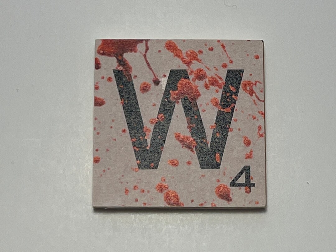 Wood Blood Stained Letter W Tile - Etsy