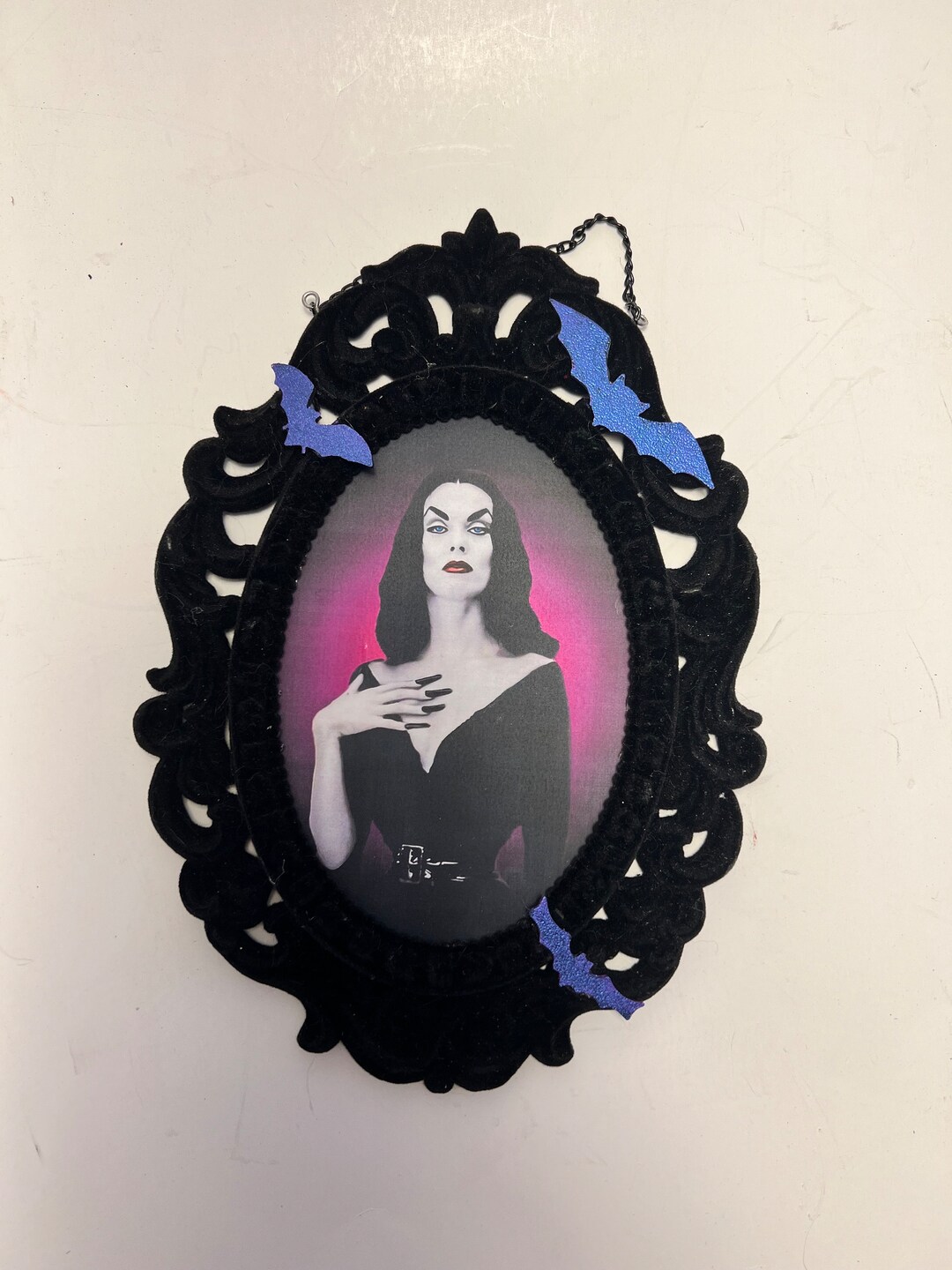 Vampira in a Black Velvet Filigree Frame - Etsy