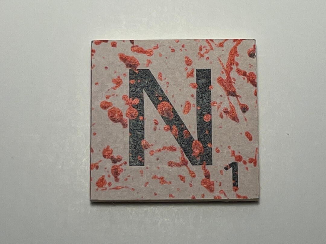 Wood Blood Stained Letter N Tile - Etsy