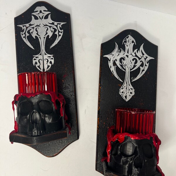 Skull Wall Sconce - Etsy
