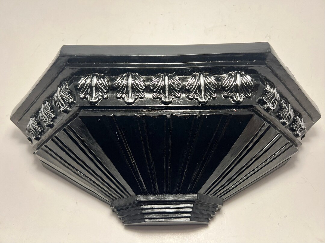 Heavy Black Gothic Wall Shelf With Silver Filigree pair - Etsy