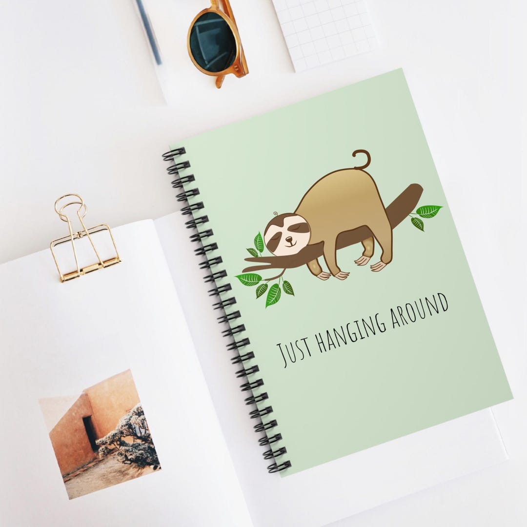 Sloth Notebook | Funny Animal Sketchbook, Ruled Line Journal - Etsy
