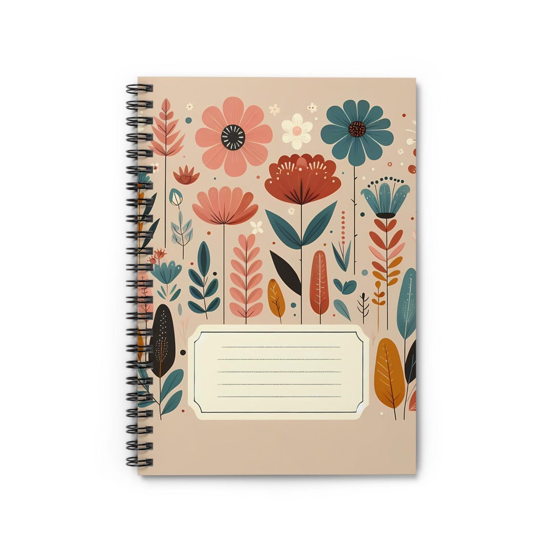 Pastel Floral Spiral Notebook | Botanical Journal for Flower Lovers ...