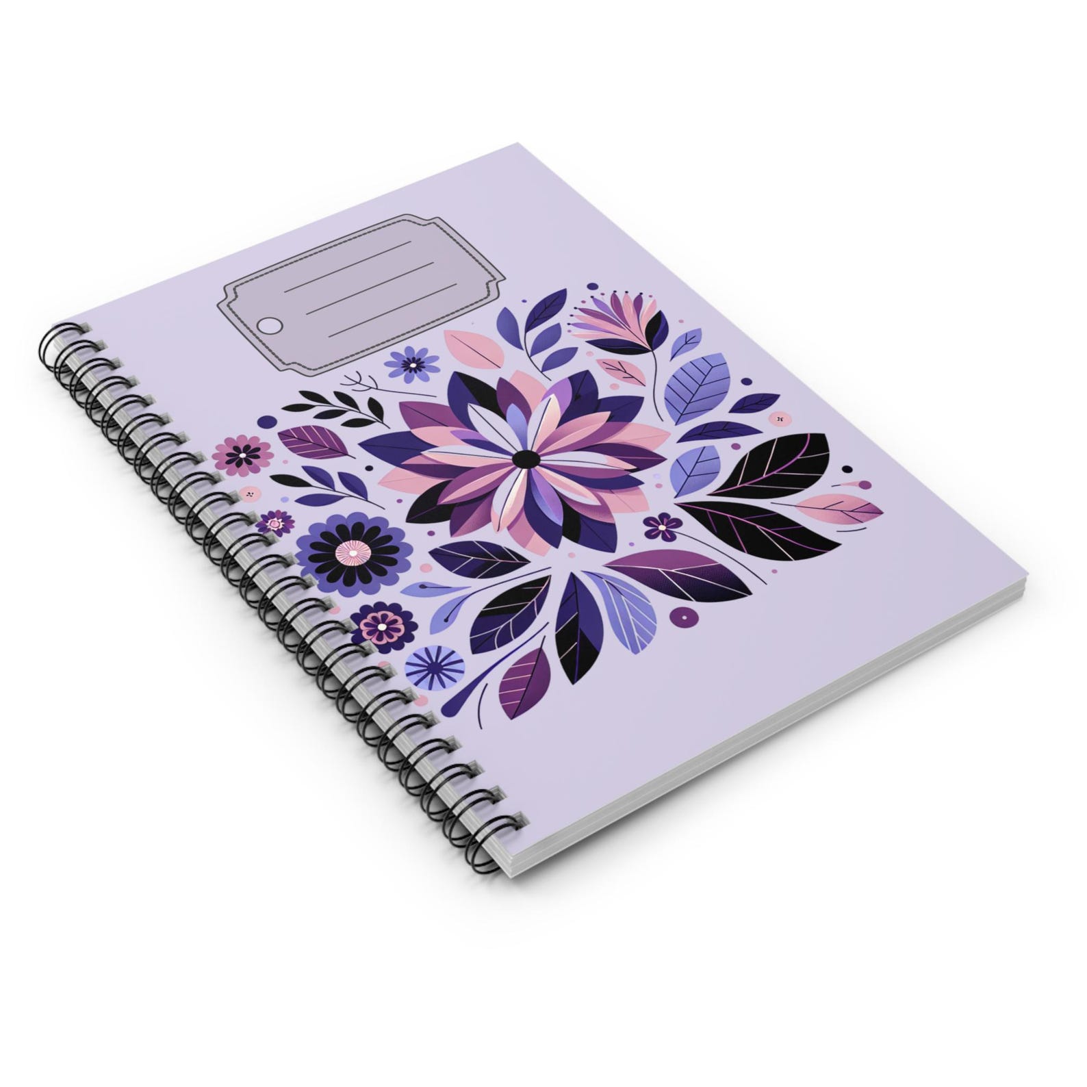 Purple Flowers, Notebook - Ruled Line - Etsy