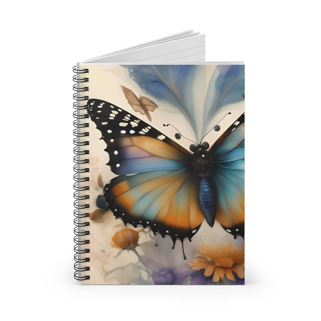 Butterfly Notebook: Colorful Illustration, Ruled Line Journal - Etsy