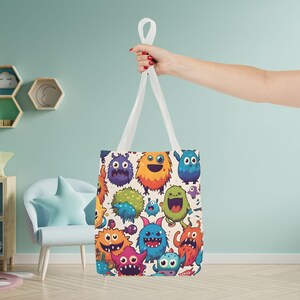 Colorful Cute Monster With Funny Faces, All Over Print Tote Bag - Etsy