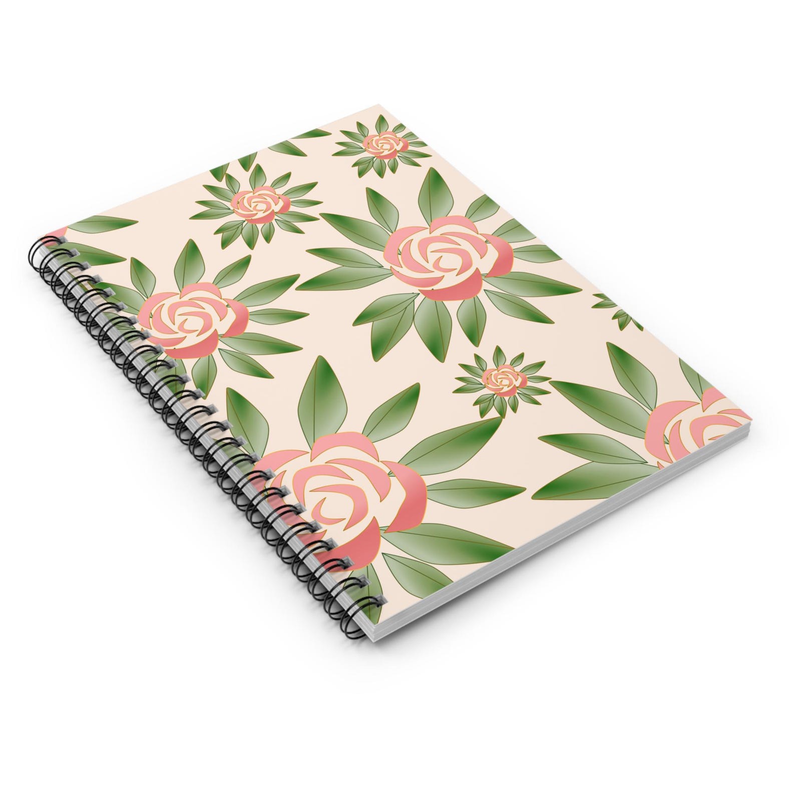 Pink Roses Printed All Over Spiral Notebook - Ruled Line - Etsy