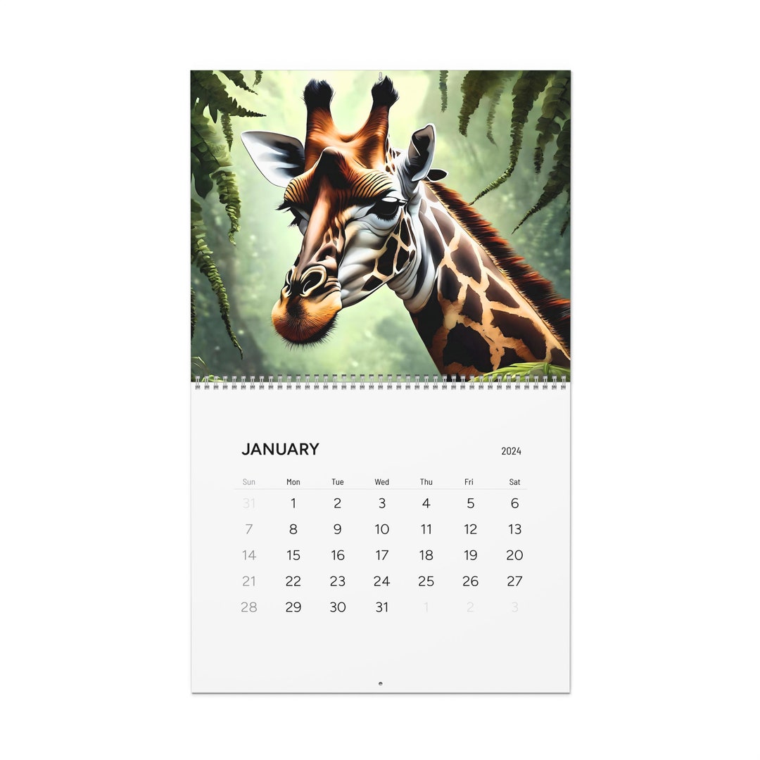 Wild Animals Wall Calendars 2024 - Etsy