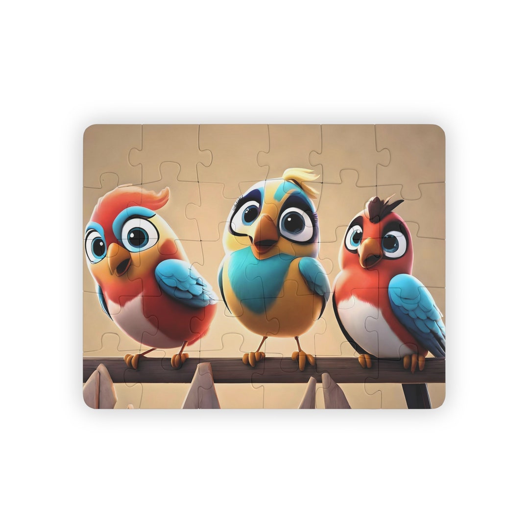 Three Cute Birds on a Fence, Puzzle, 30-piece - Etsy