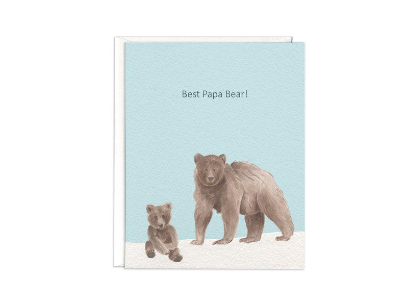 Best Papa Bear Card | Fathers Day Card | Grandpa | Papa | Watercolor ...