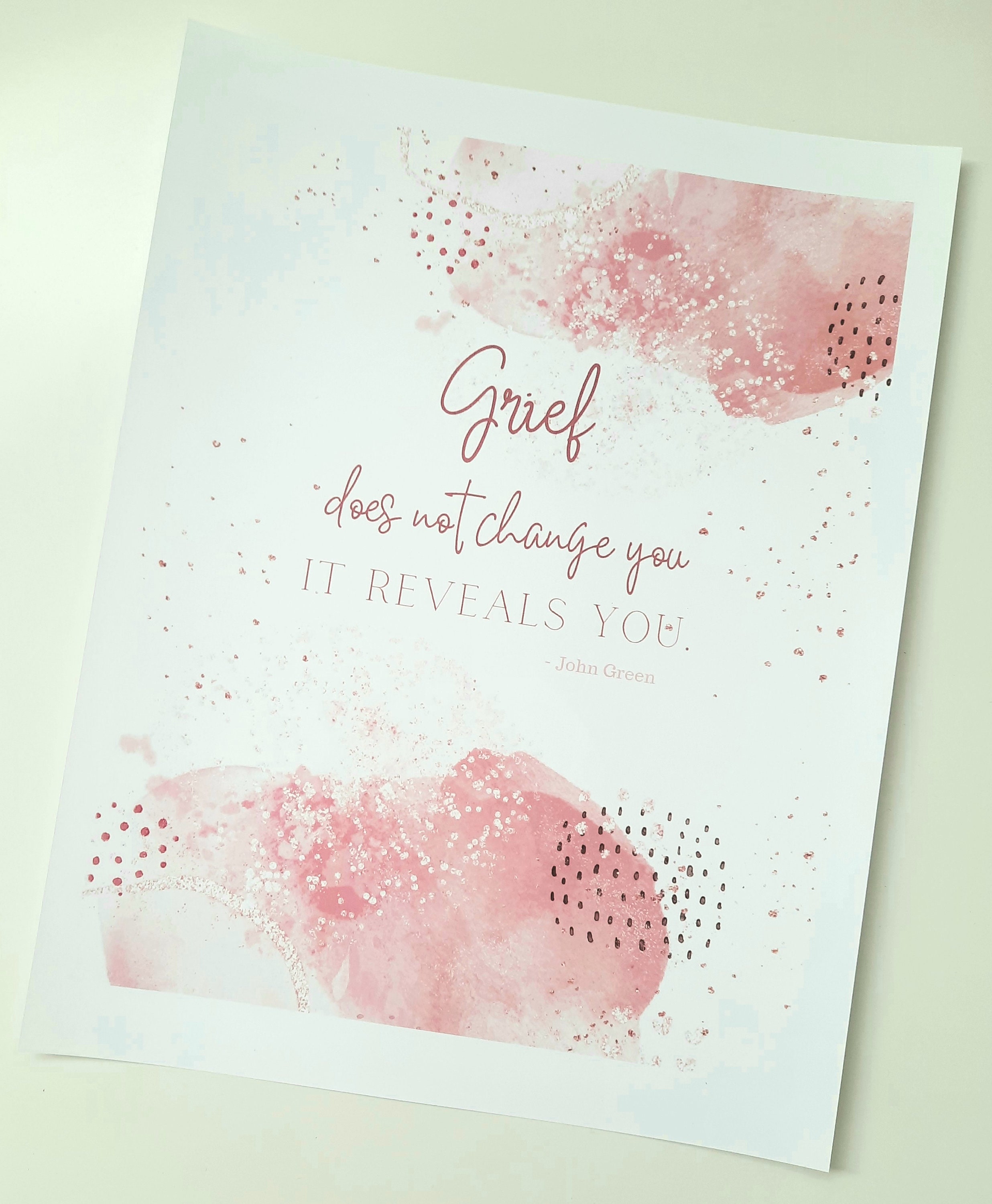 Grief Reveals You - Grief Quote Printable Art, Inspirational Print ...