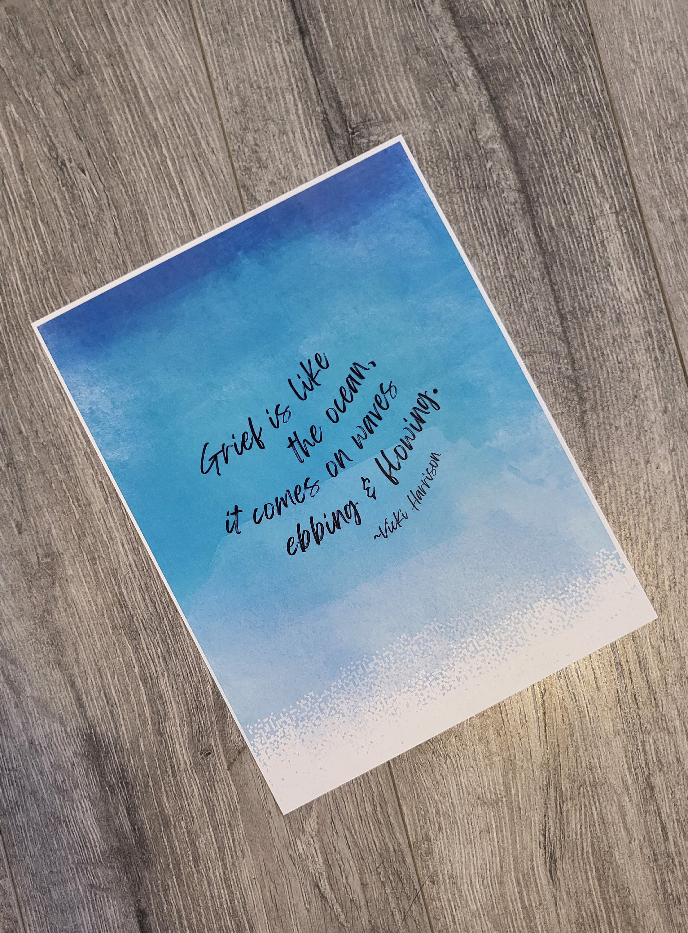 Grief Like the Ocean - Grief Quote Printable Art, Inspirational Print ...