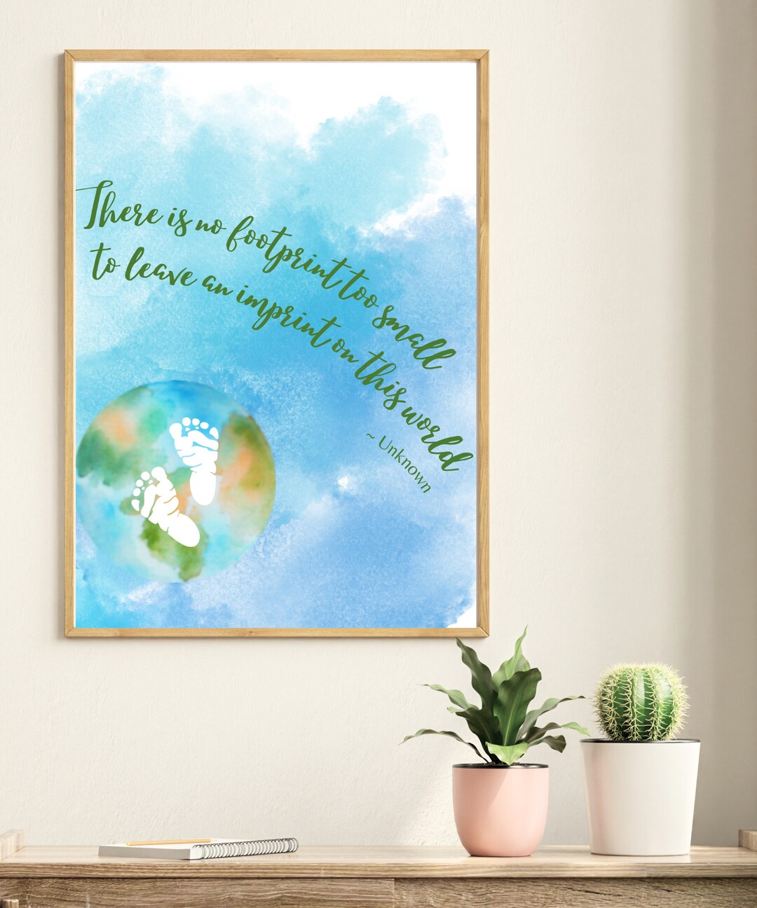 No Footprint Too Small - Grief Quote Printable Art, Inspirational Print ...