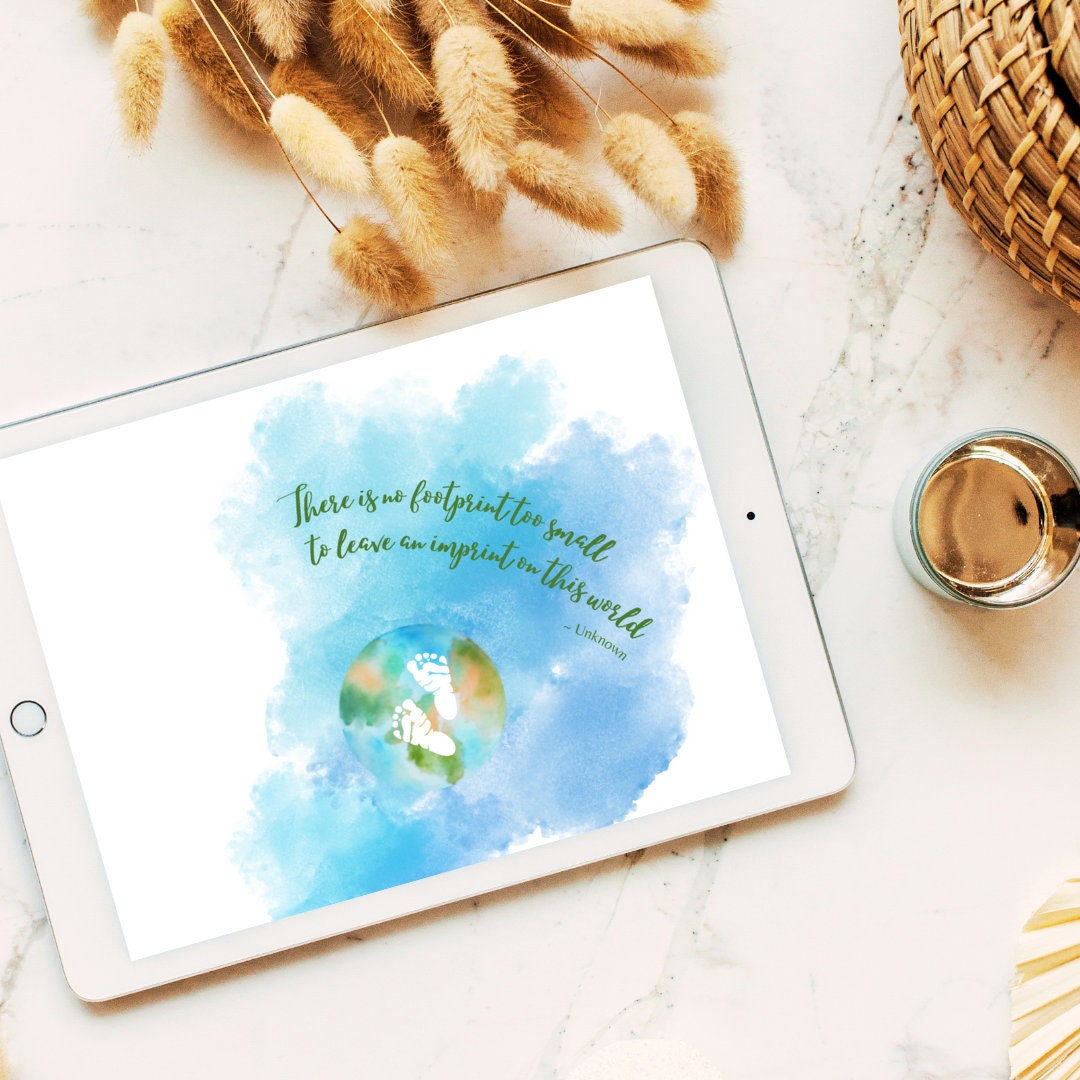 No Footprint Too Small - Grief Quote Art, Inspirational, Digital ...