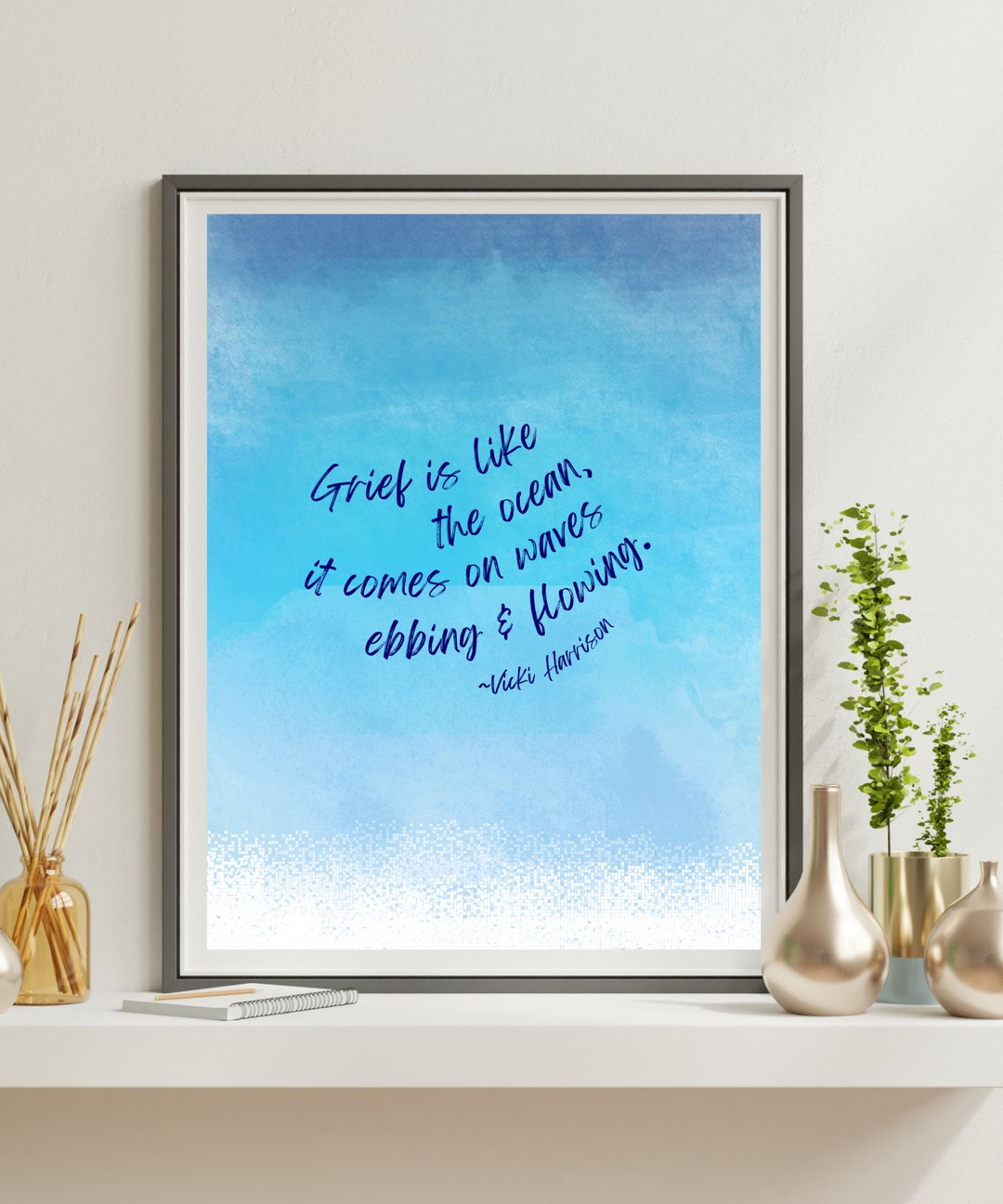 Grief Like the Ocean - Grief Quote Printable Art, Inspirational Print ...